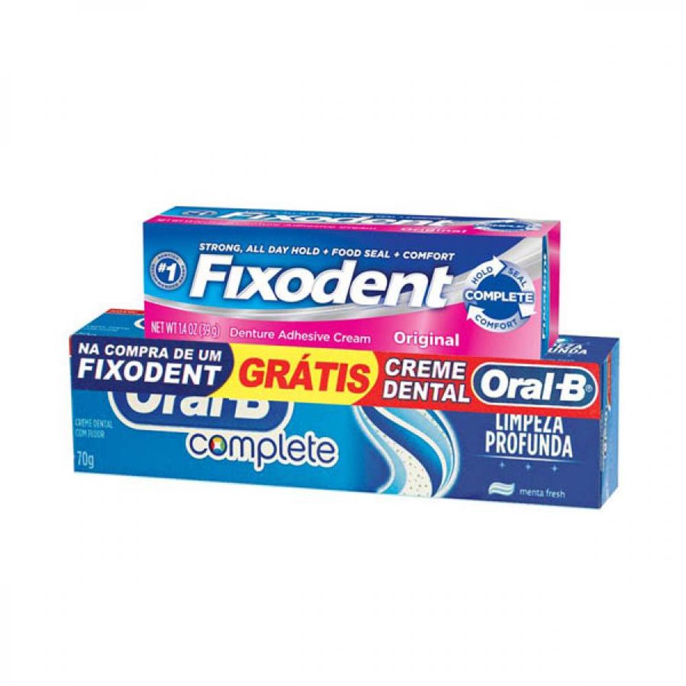 Fixodent 39g Cr Original 40gr + Creme Dental - precopopular