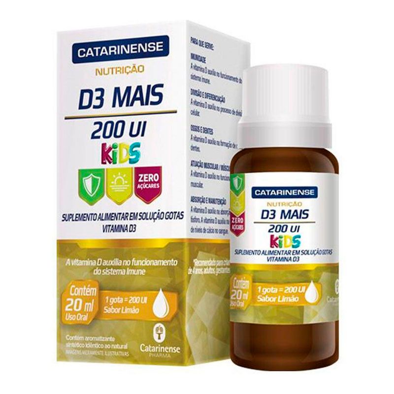 D3 Mais Catarinense 20ml 200ui/gota Kids Limao - precopopular