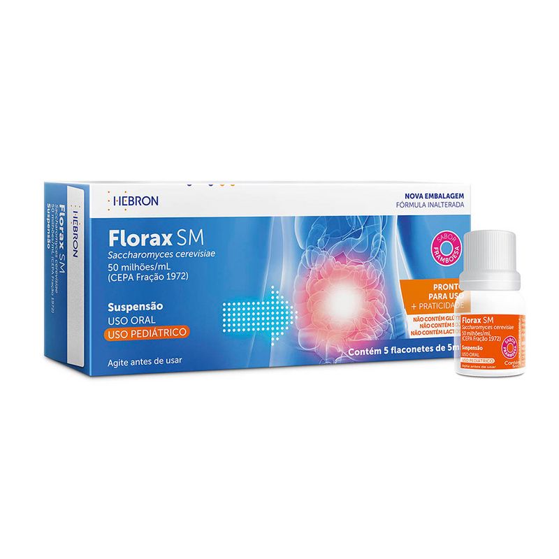 Florax Sm Framboesa Pediátrico Com 5 Flaconetes De 5ml - precopopular