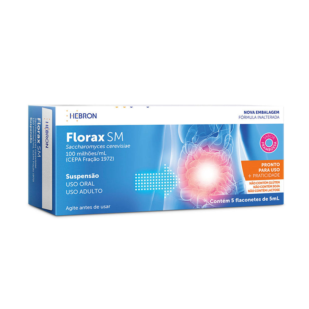 Florax Sm Framboesa Adulto 5ml Com 5 Flaconetes De 5ml - precopopular