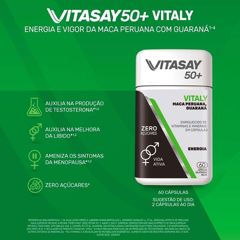 Vitasay 50+ Vitaly Com 60 Cápsulas Gelatinosas - precopopular