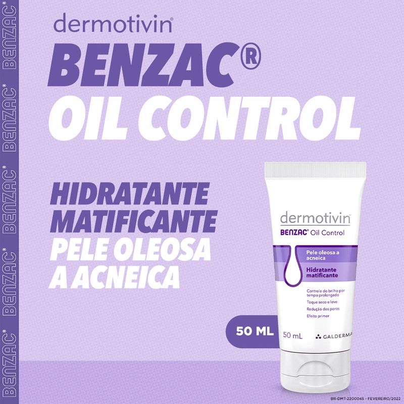 Hidratante Facial Pele Oleosa Dermotivin Benzac Oil Control 50ml ...
