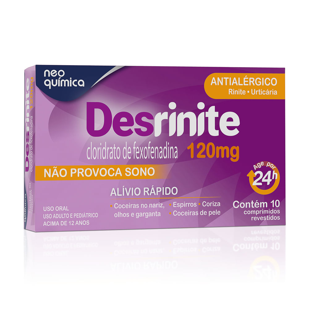 Desrinite Com 10 Comprimidos Revestidos 120mg - precopopular