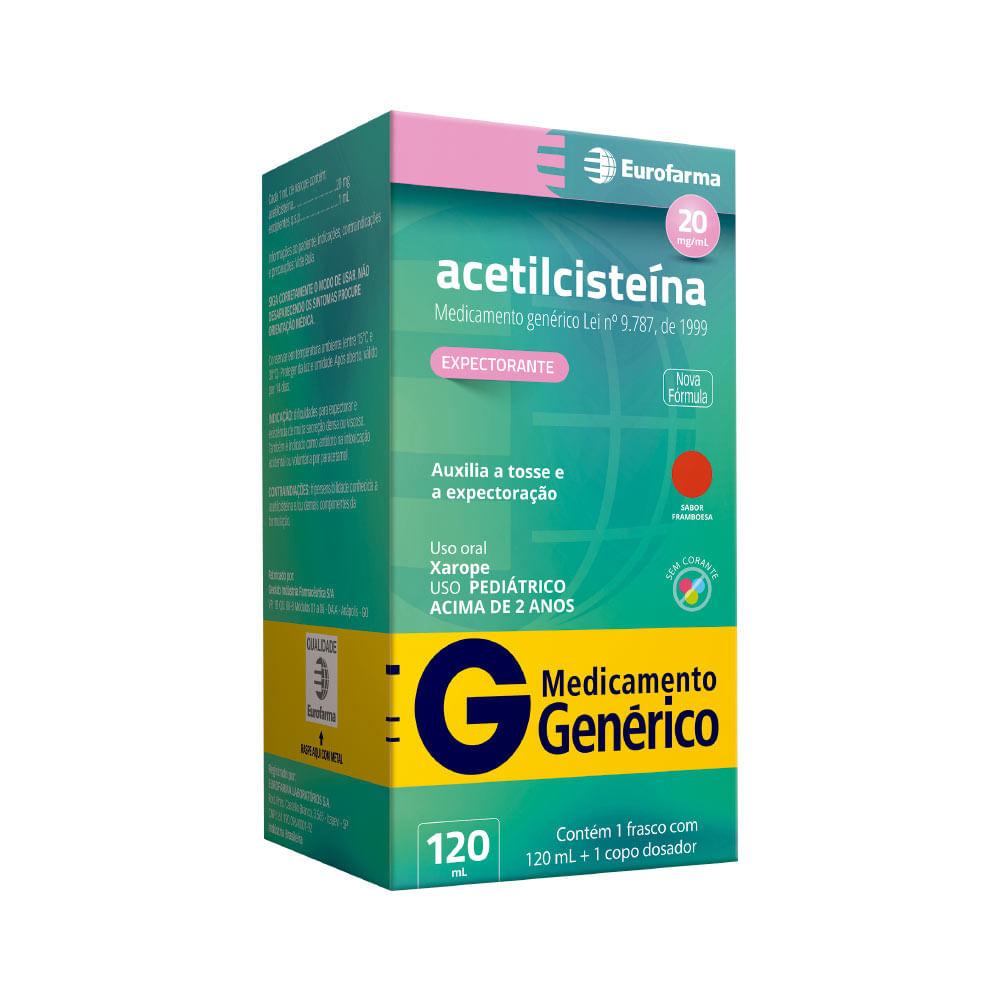 Acetilcisteina Eurofarma 120ml Xarope Infantil 20mg/ml Generico ...