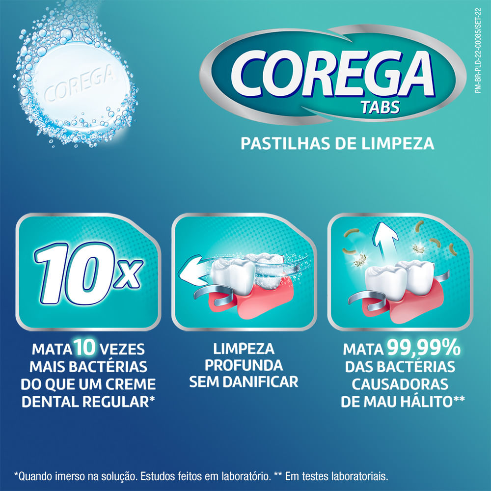 Limpador De Dentatura E Aparelhos Removíveis Corega Tabs Com 6 ...