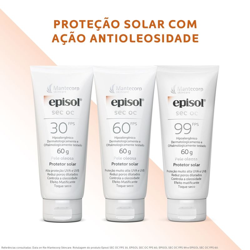 Protetor Solar Episol Sec Oc Fps 60 Bg 60g - precopopular