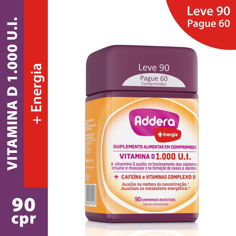 Vitamina D Addera + Energia 90 Comprimidos - precopopular