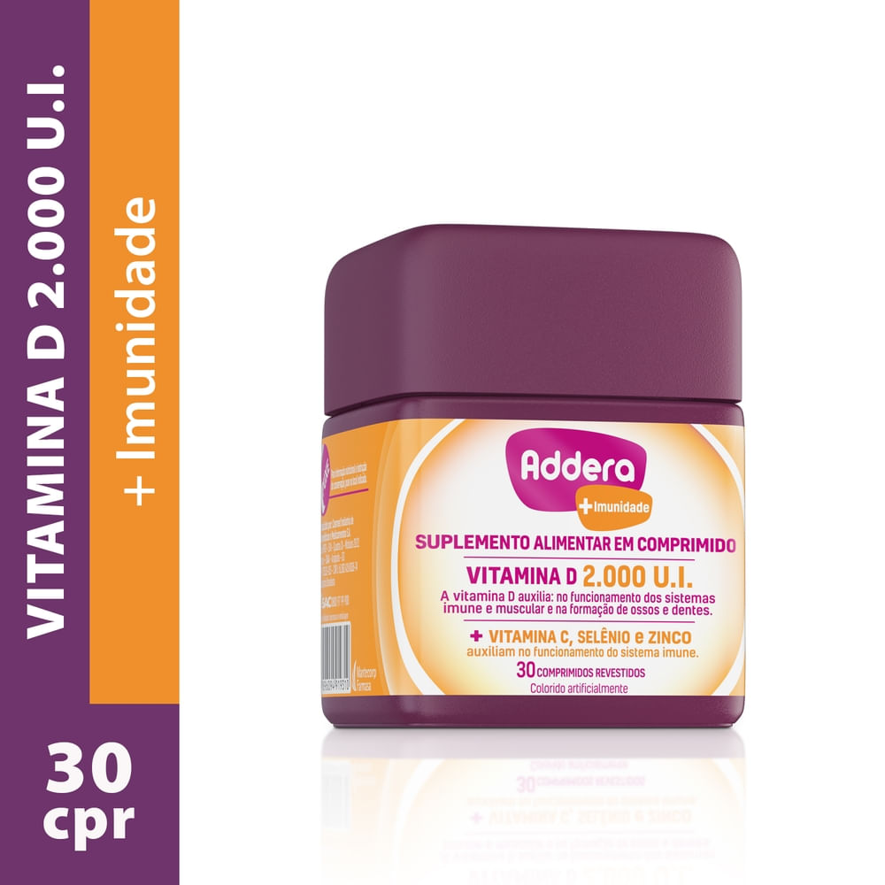 Vitamina D Addera + Imunidade 30 Comprimidos - precopopular