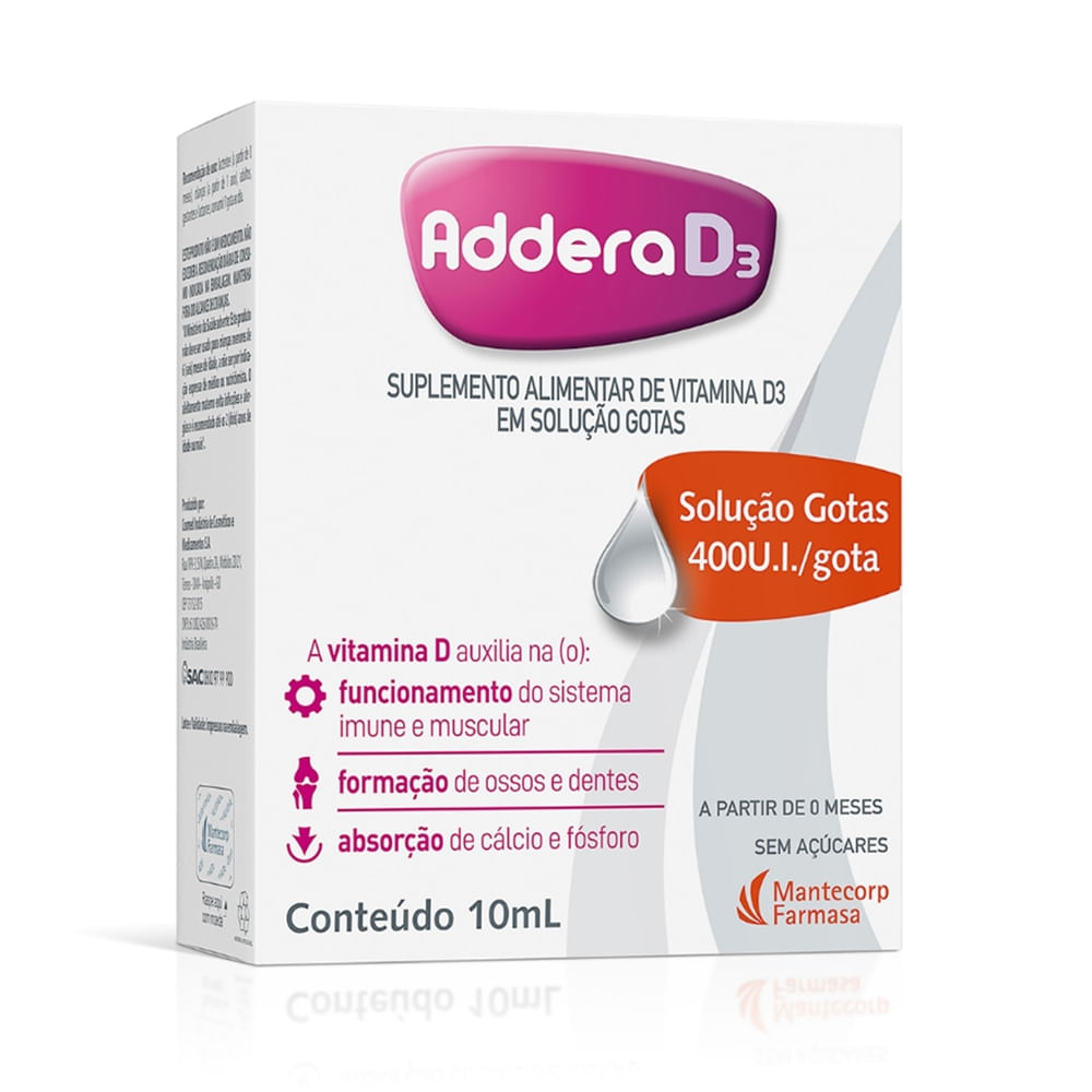Addera D3 400ui Gotas Ct Fr 10ml - precopopular