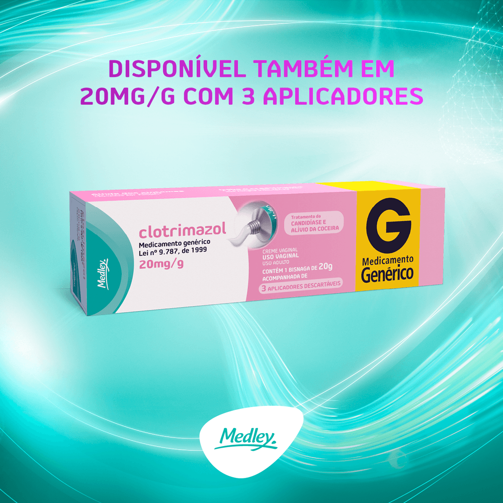 Clotrimazol Medley 35gr Creme Vaginal+6 Aplicadores 1% - precopopular