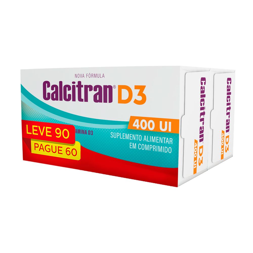 Calcitran D3 Leve 90 Pague 60 Comprimidos 400ui Especial - precopopular
