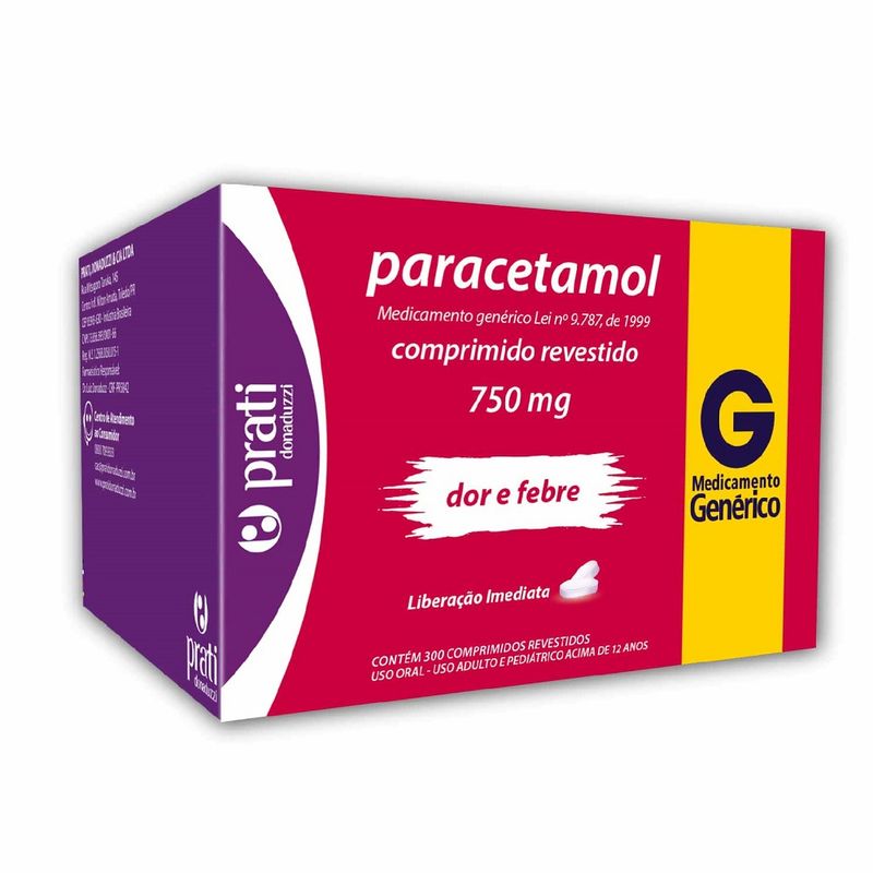 Paracetamol Prati Com 10 Comprimidos Revestidos 750mg Generico ...