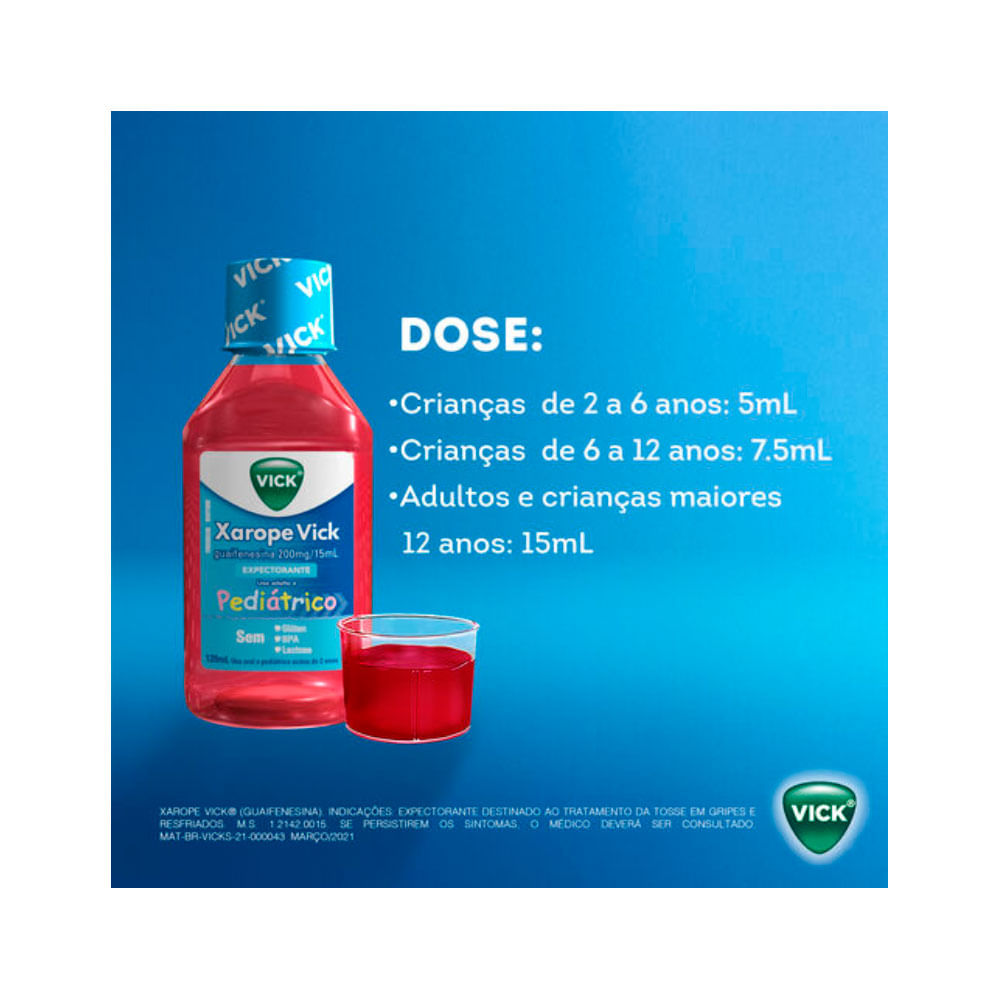 Vick Pediatrico 120ml Xarope 200mg/15ml - precopopular