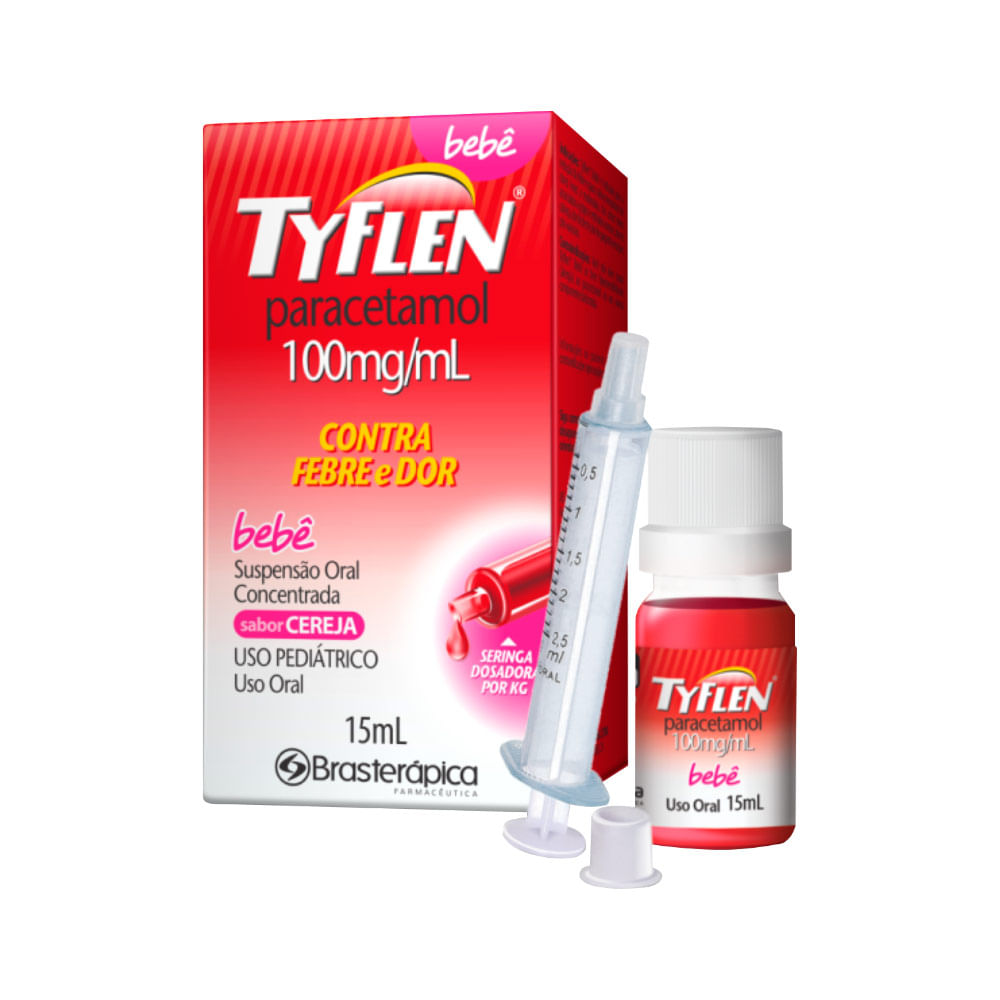 Tyflen Bebe 15ml Suspensão Oral+seringa Dosadora 100mg/ml - precopopular